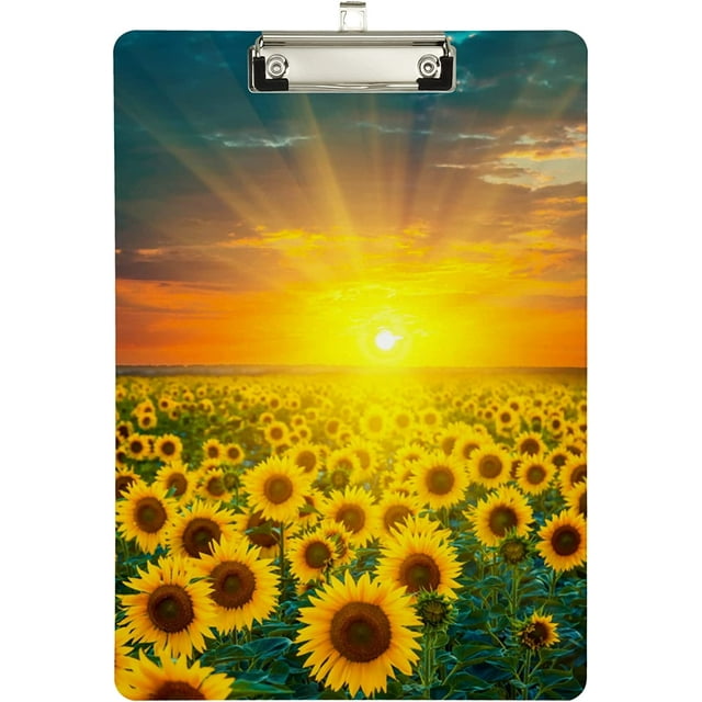 KXMDXA Sunrise Sunflower Field Clipboard Hardboard Wood Nursing Clip ...