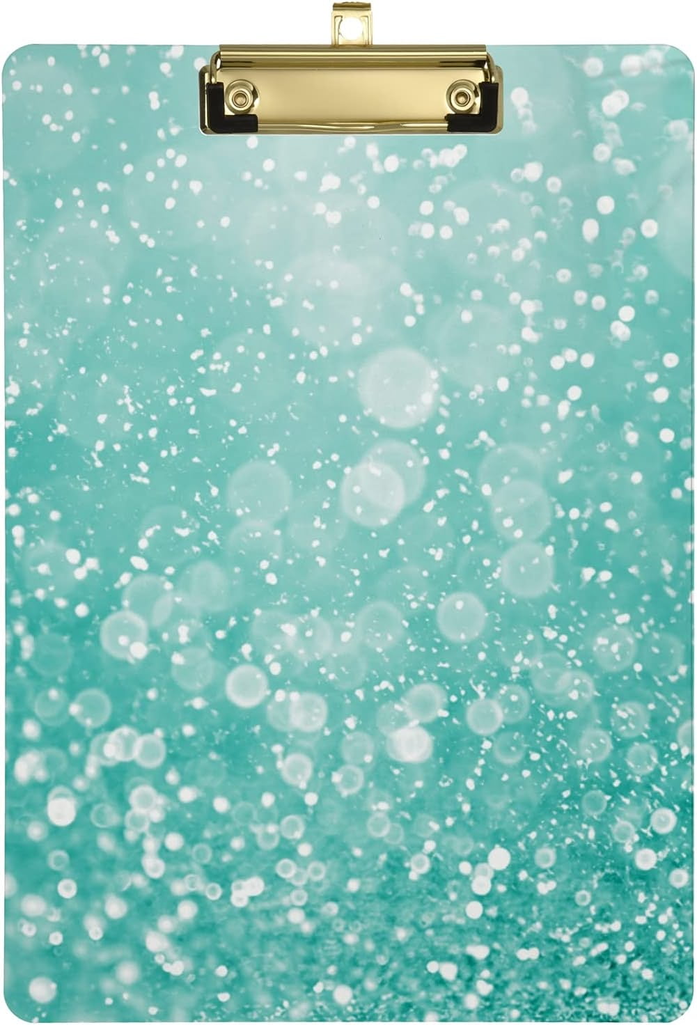 KXMDXA Teal Green Glitter Sparkle Clipboard Hardboard Wood Nursing Clip ...