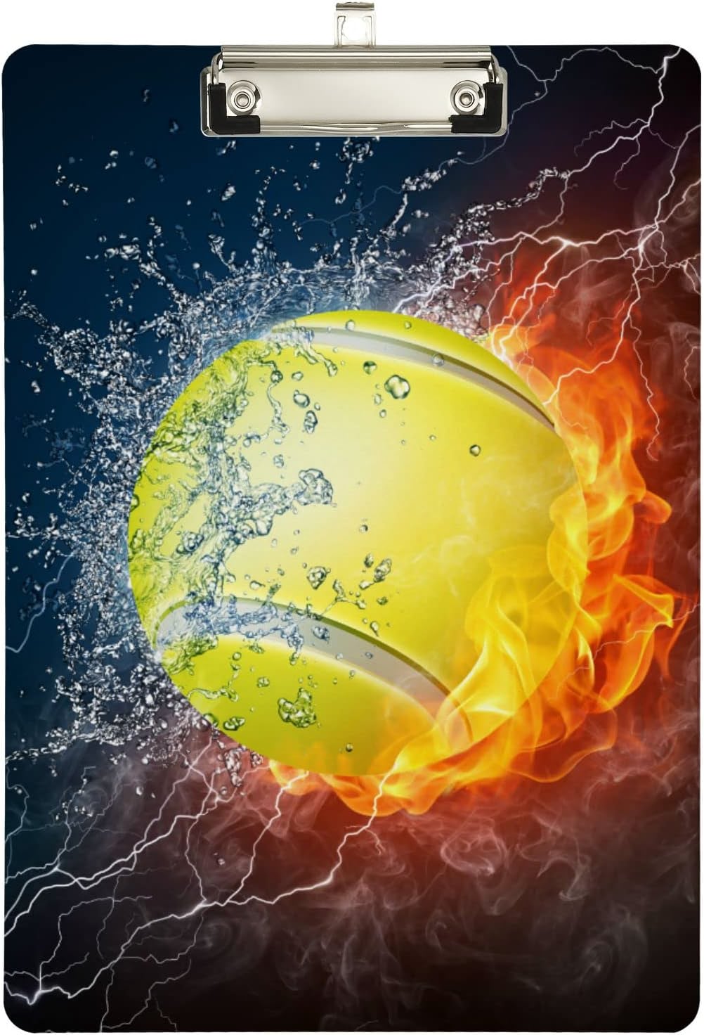KXMDXA Tennis Ball Fire Water Clipboard Hardboard Wood Nursing Clip ...