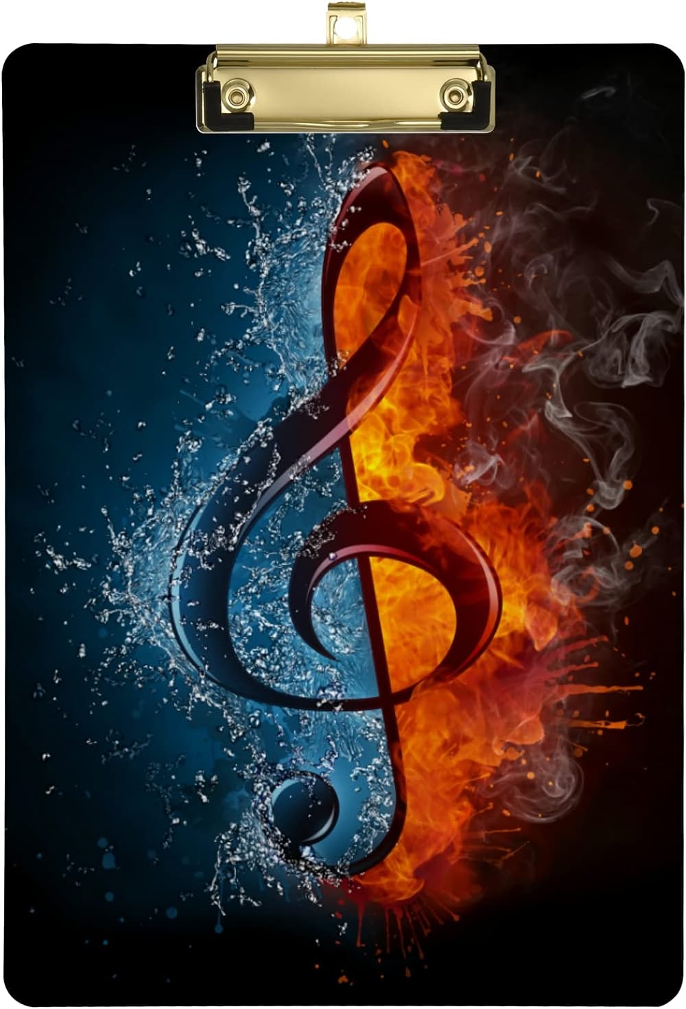 KXMDXA Treble Clef WaterFire Clipboard Hardboard Wood Nursing Clip ...