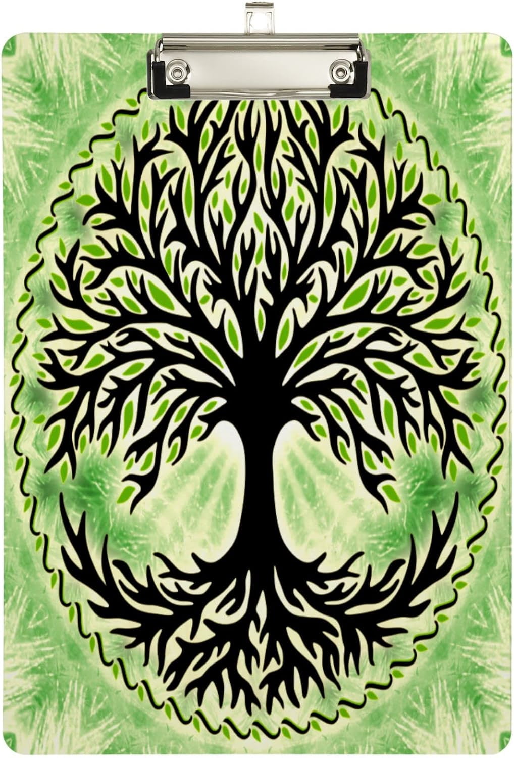 KXMDXA Trendy Tree of Life Green Clipboard Hardboard Wood Nursing Clip ...
