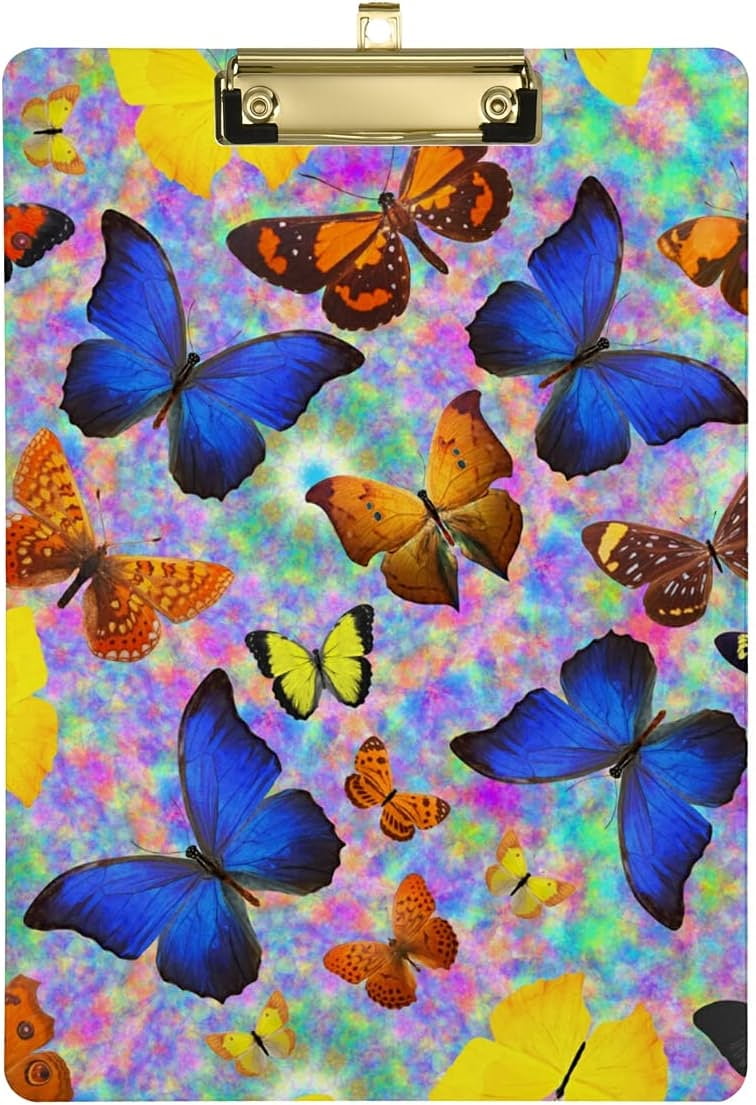 KXMDXA Tropical Colored Butterflies Clipboard Hardboard Wood Nursing ...