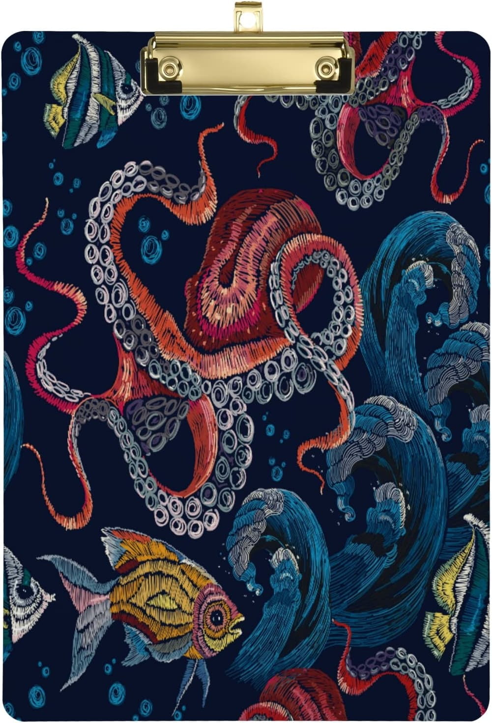 KXMDXA Tropical Fishes Octopus Ocean Wave Clipboard Hardboard Wood ...