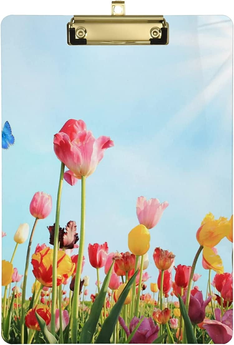 KXMDXA Tulip Flower Clipboard Hardboard Wood Nursing Clip Board and ...