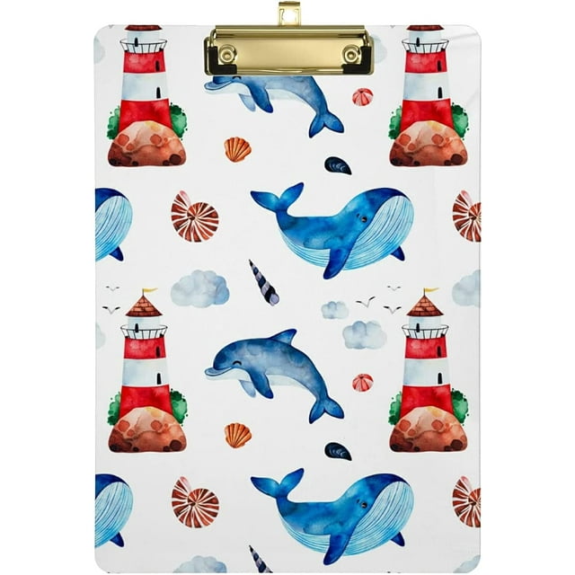 KXMDXA Whale Dolphin Seashells Lighthouse Clipboard Hardboard Wood ...