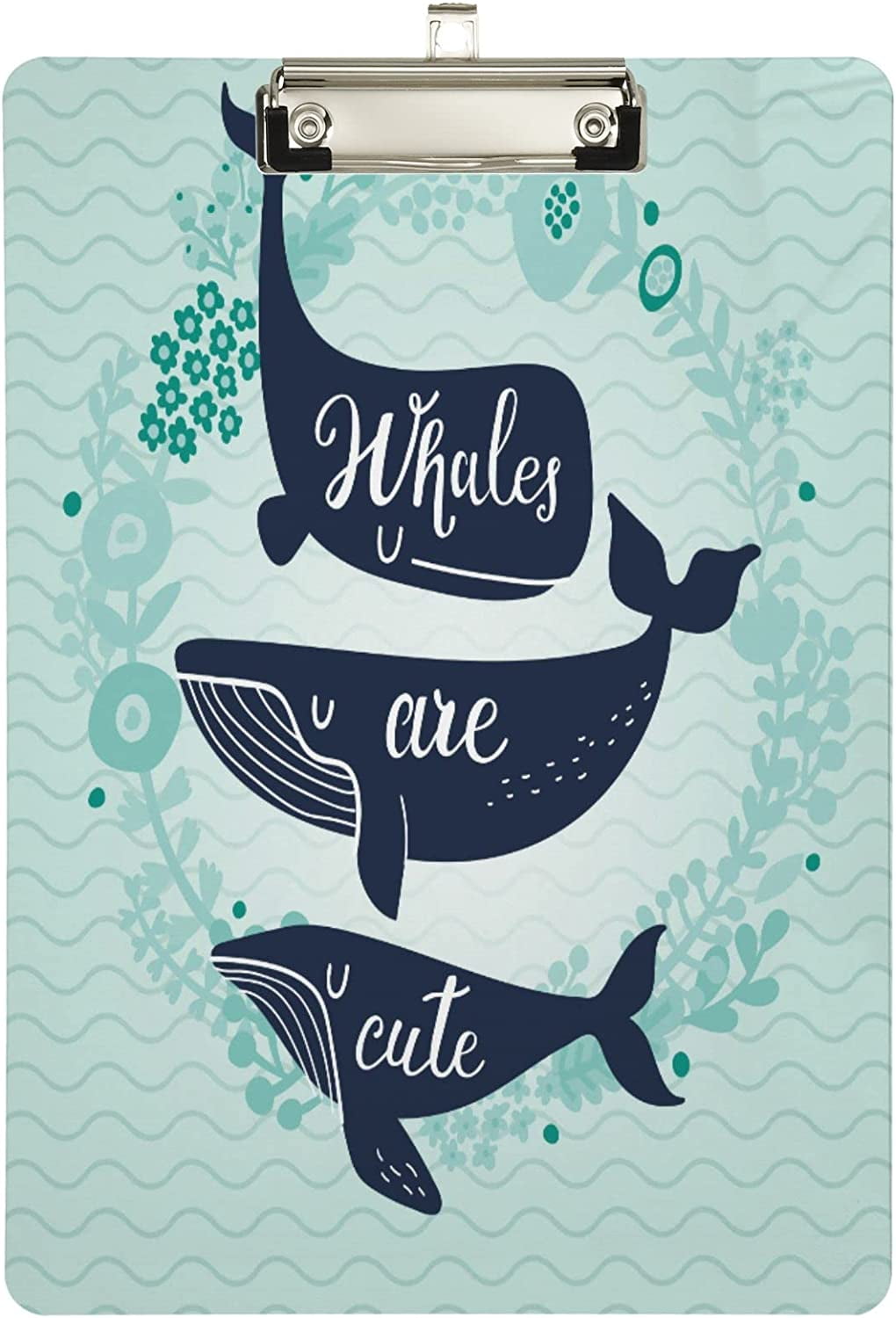 KXMDXA Whales are Cute Wave Clipboard Hardboard Wood Nursing Clip Board ...