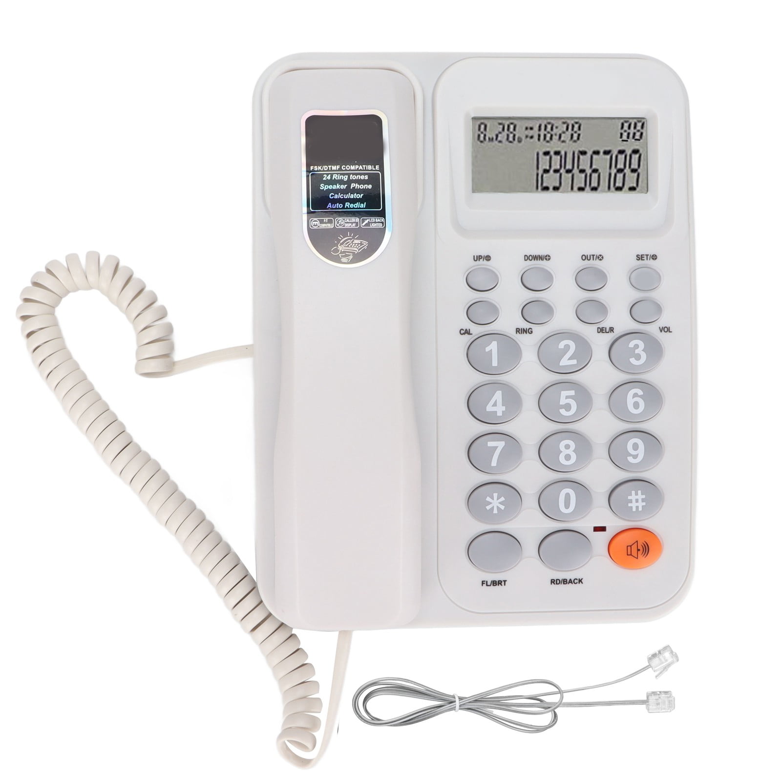 KXT2027CID Desktop Corded Telephone Adjustable Volume Caller ID Semi Hands Hree Fixed Landline ...