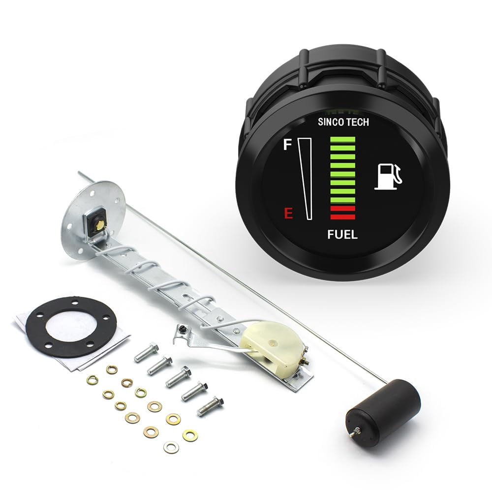 KY 12V Universal 2" 52mm Fuel Level Gauge Auto Car Meter White LED ...