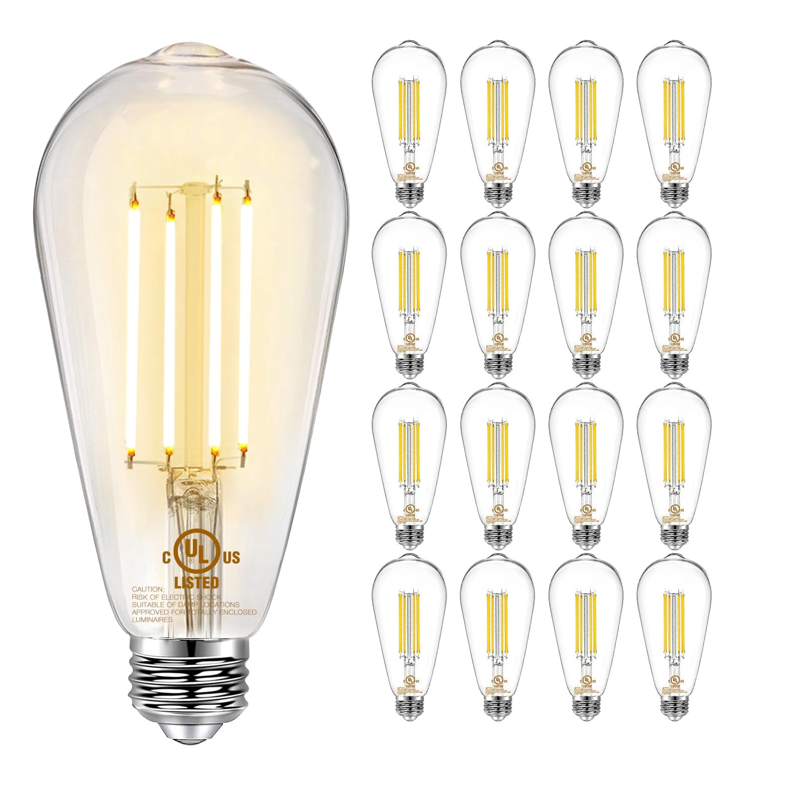 KY 4 Pack Vintage LED Edison Bulbs, E26 Led Bulb 60W Equivalent ...