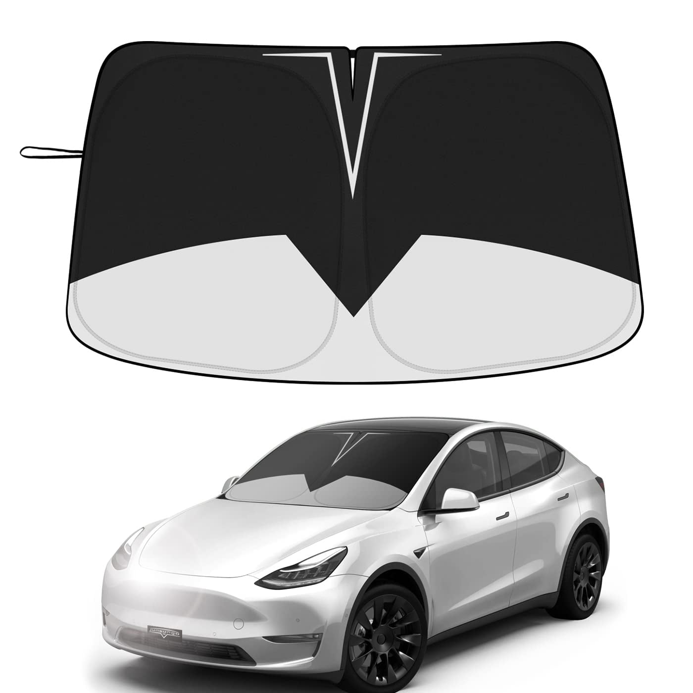 KY Black Sunshade for Tesla Model 3/Y, UPF50+ Double-Layer 240T High ...