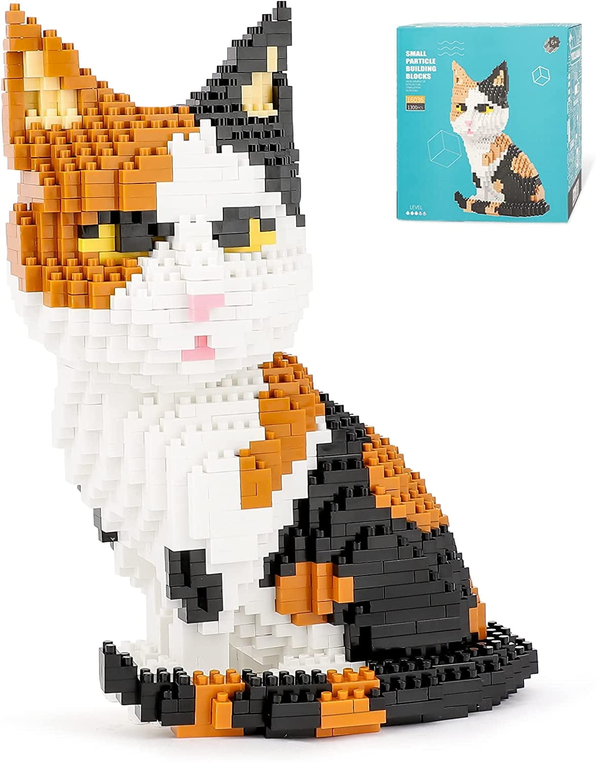 KY Cartoon Cat Building Blocks for Kids, Mini 3D Tabby Cat Bricks Gift ...
