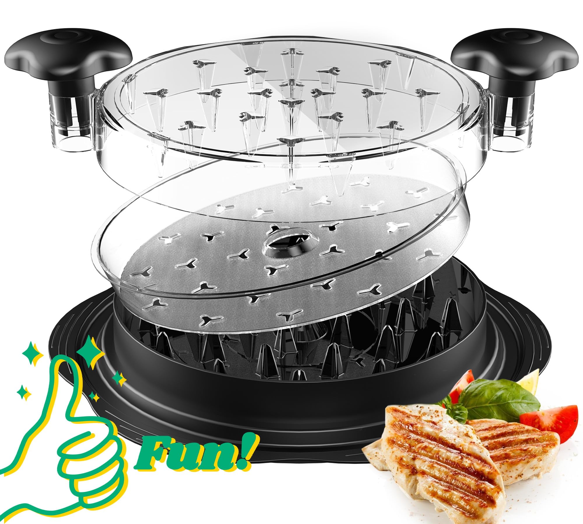 KY Chicken Shredder with Separate Plate, Large Meat Shredder Tool Twist ...