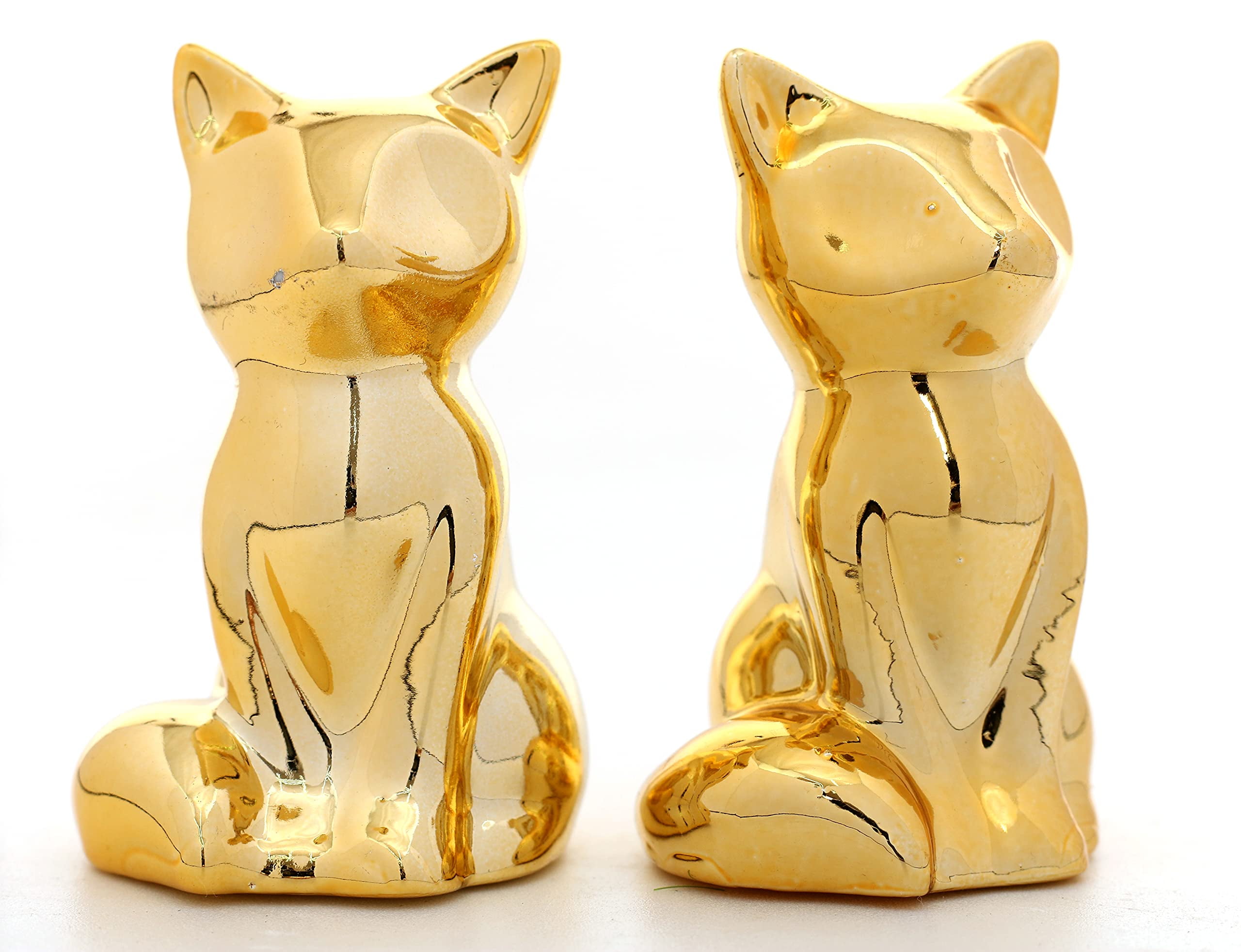 KY Dawbun 2 Pieces Gold Small Animal Statue Moon Statue Decor Modern ...