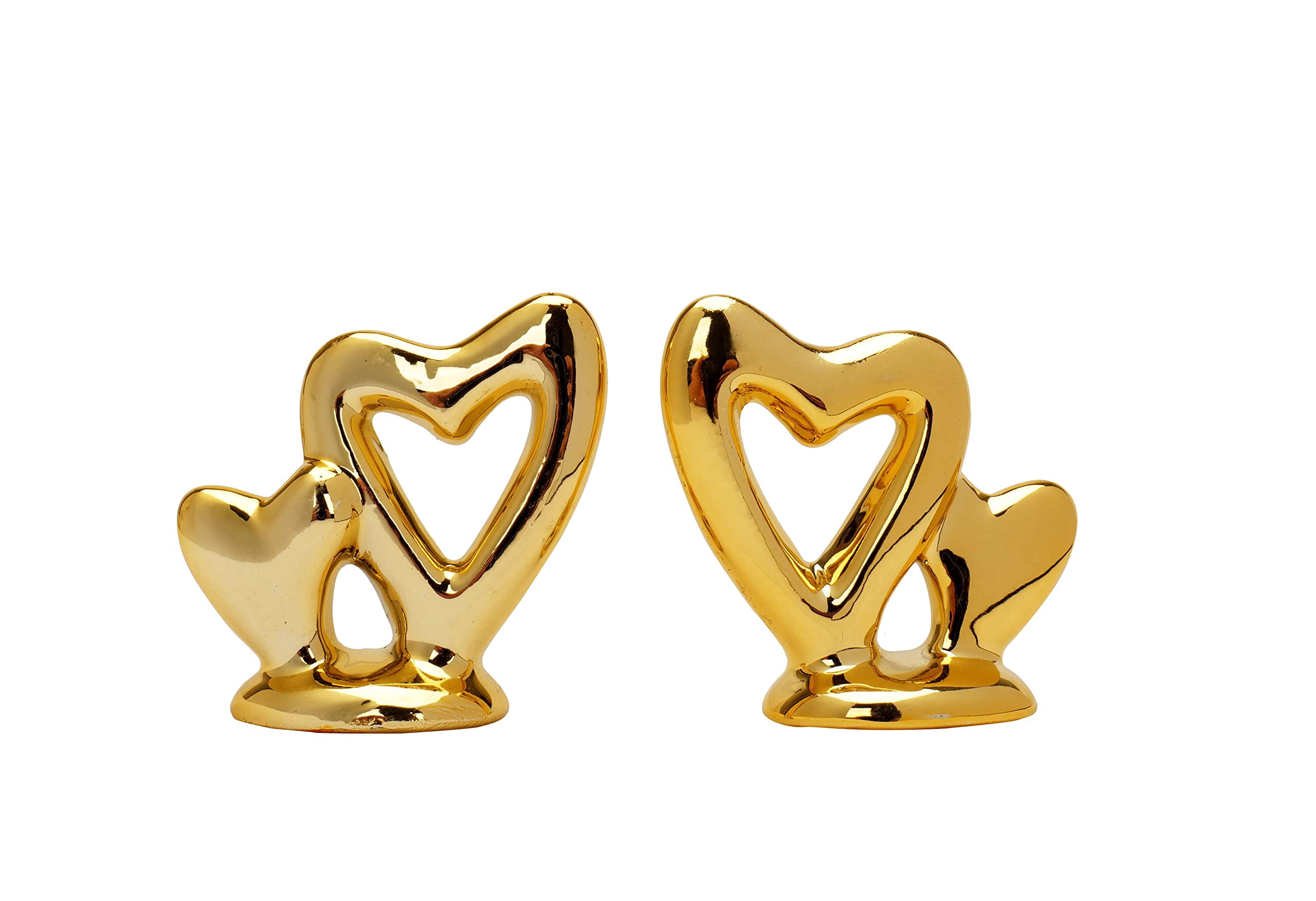 KY Dawbun 2 Pieces Gold Small Animal Statue Moon Statue Decor Modern ...