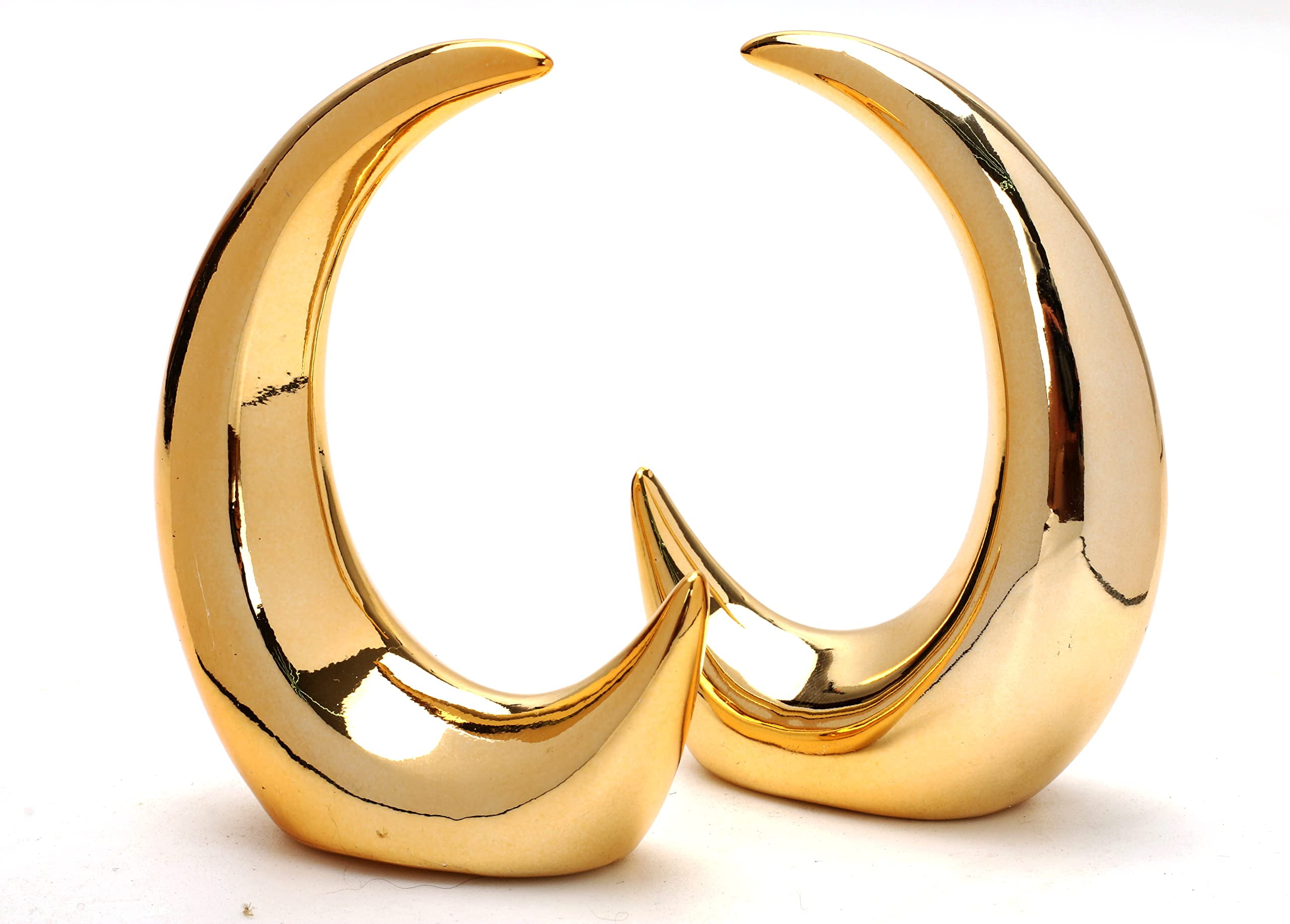 KY Dawbun 2 Pieces Gold Small Animal Statue Moon Statue Decor Modern ...