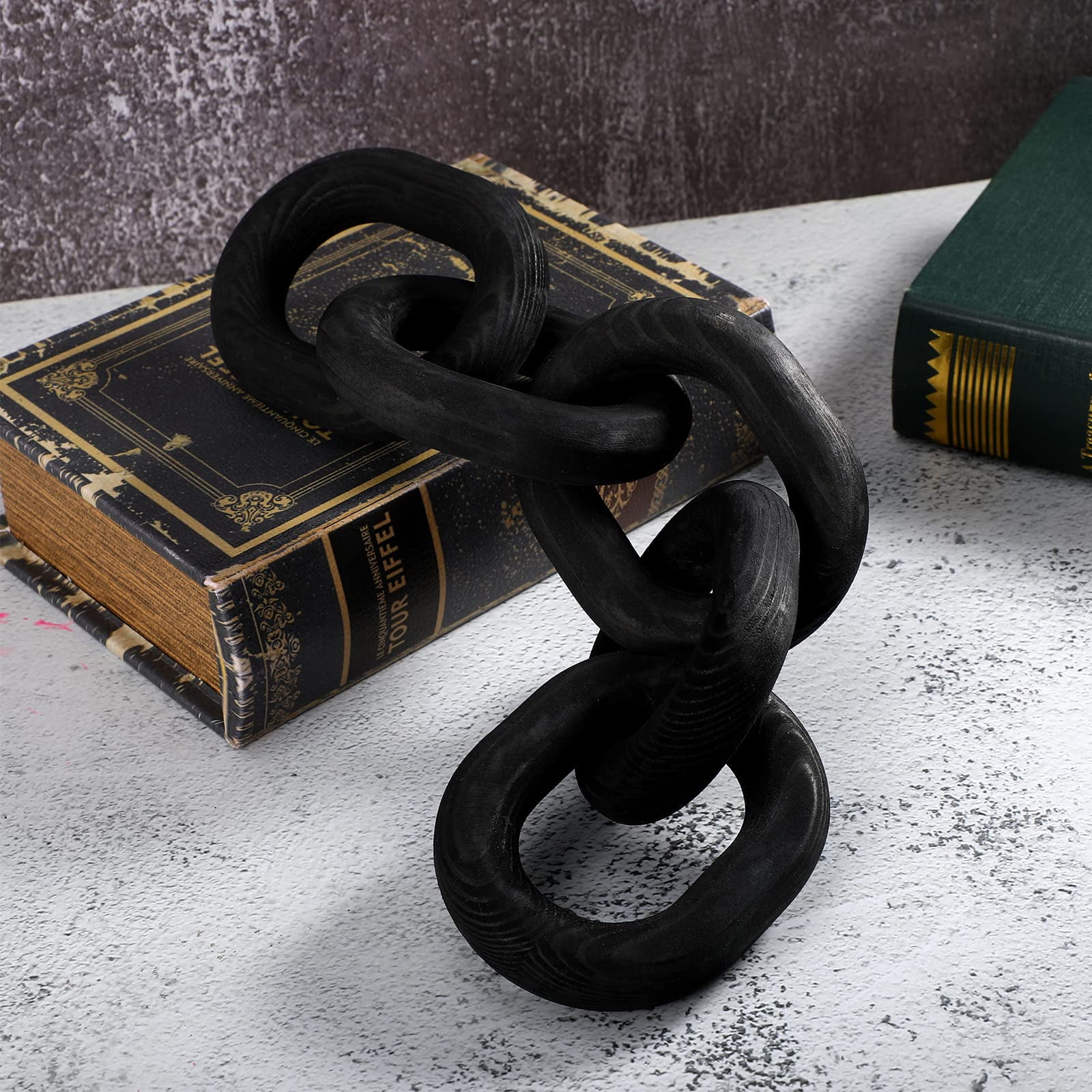 KY Decorative Wood Chain Link Decor Rustic Wooden 5 Link Wooden Chain ...