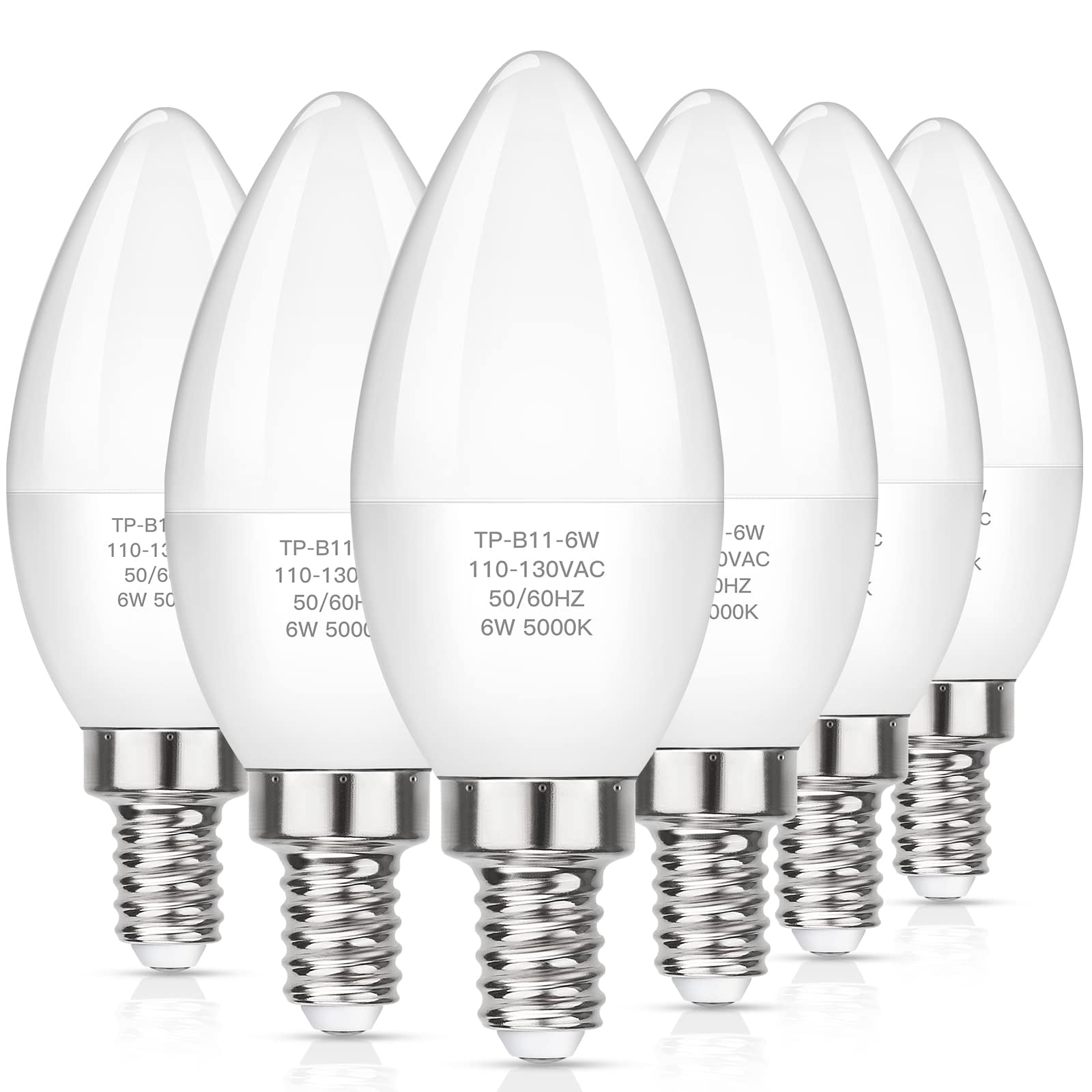 KY E12 LED Candelabra Light Bulbs 60W Equivalent, Daylight White 5000K ...