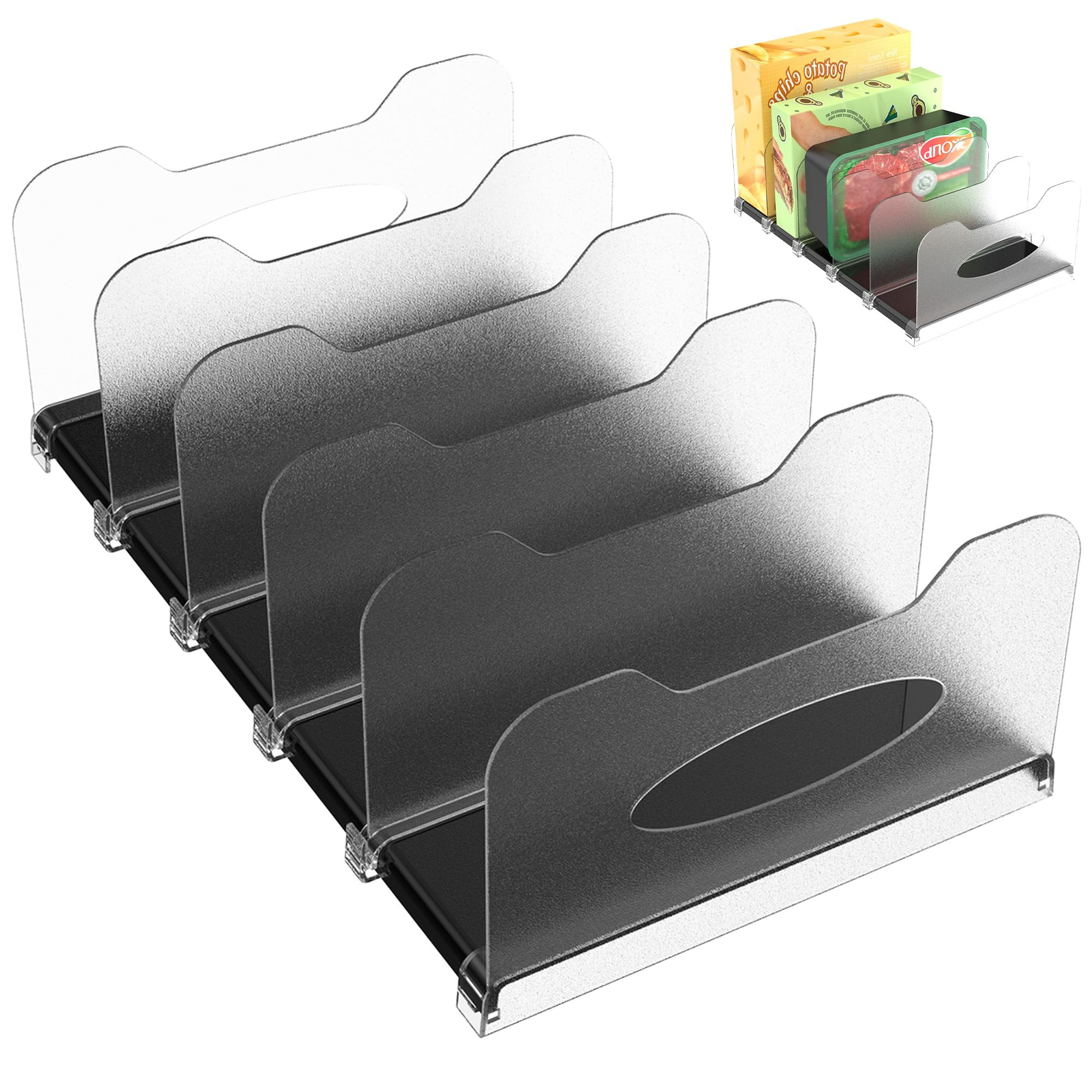 KY Freezer Organizer 12" Visible Fridge Organizer Rack with Removable ...