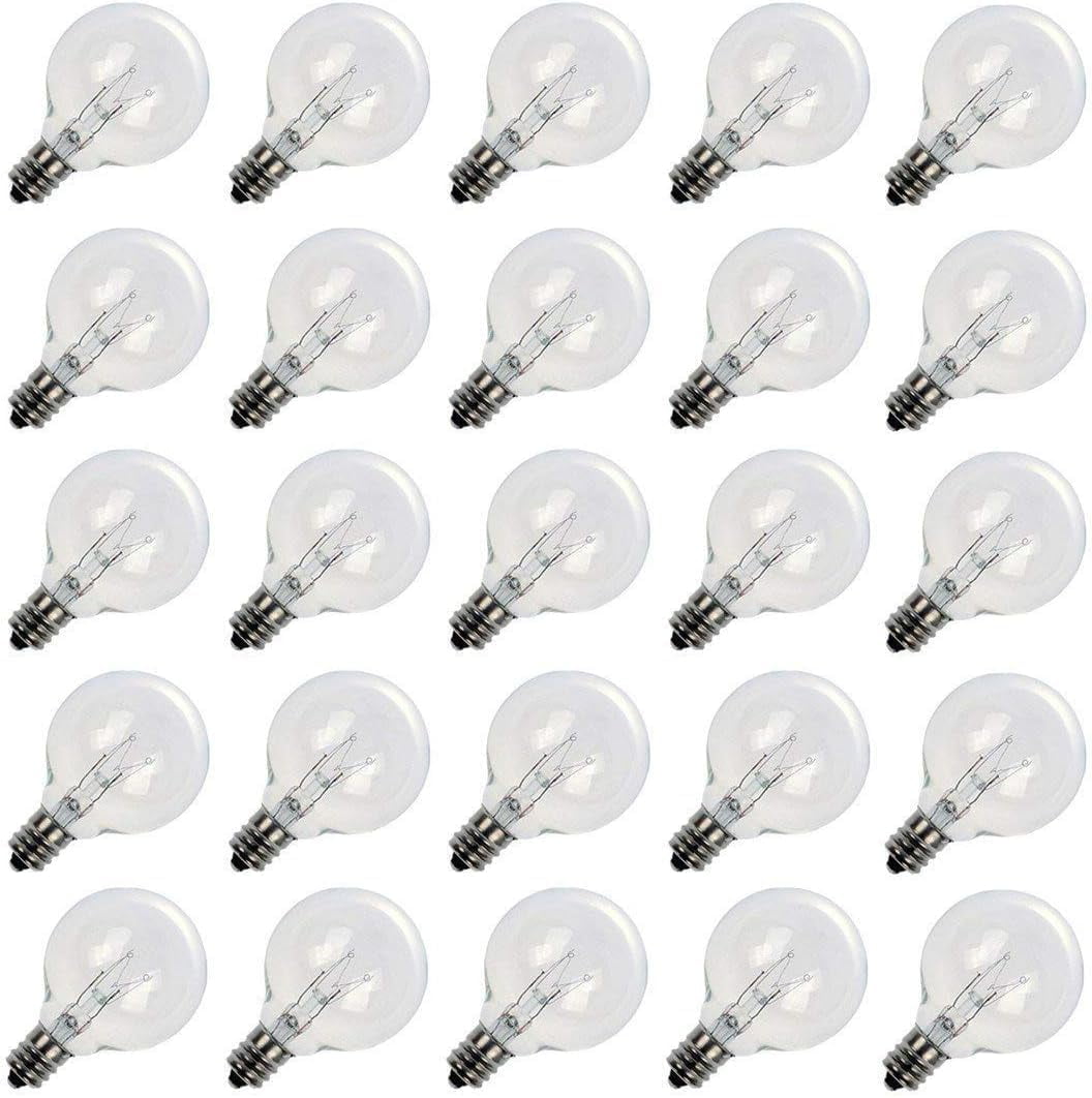 KY G40 Replacement LED Light Bulbs, 25 Pack Clear Globe Bulb fits E12 ...