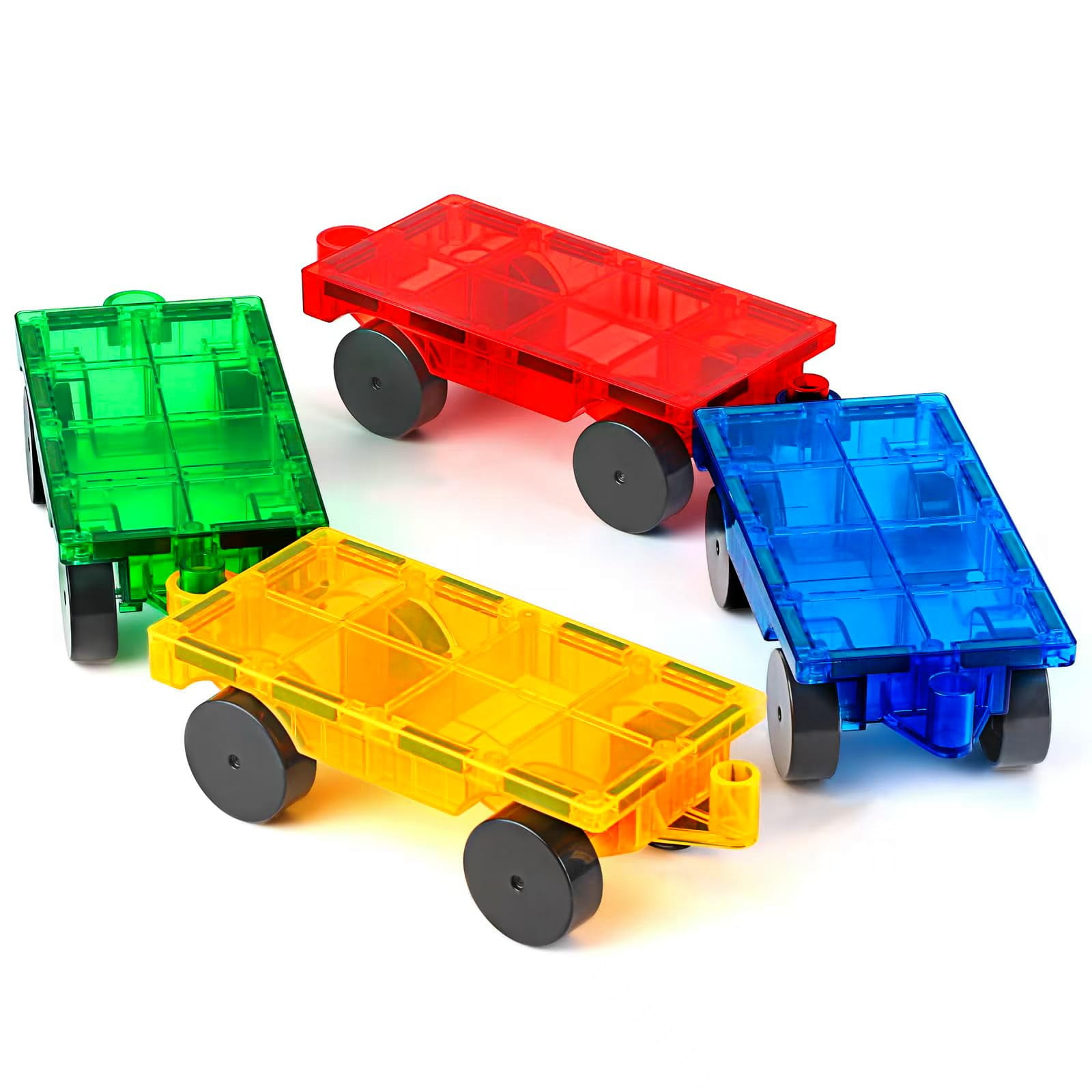 KY Magnetic Tiles Cars Construction Set - 4 PCS Magnetic Tiles Magnet ...