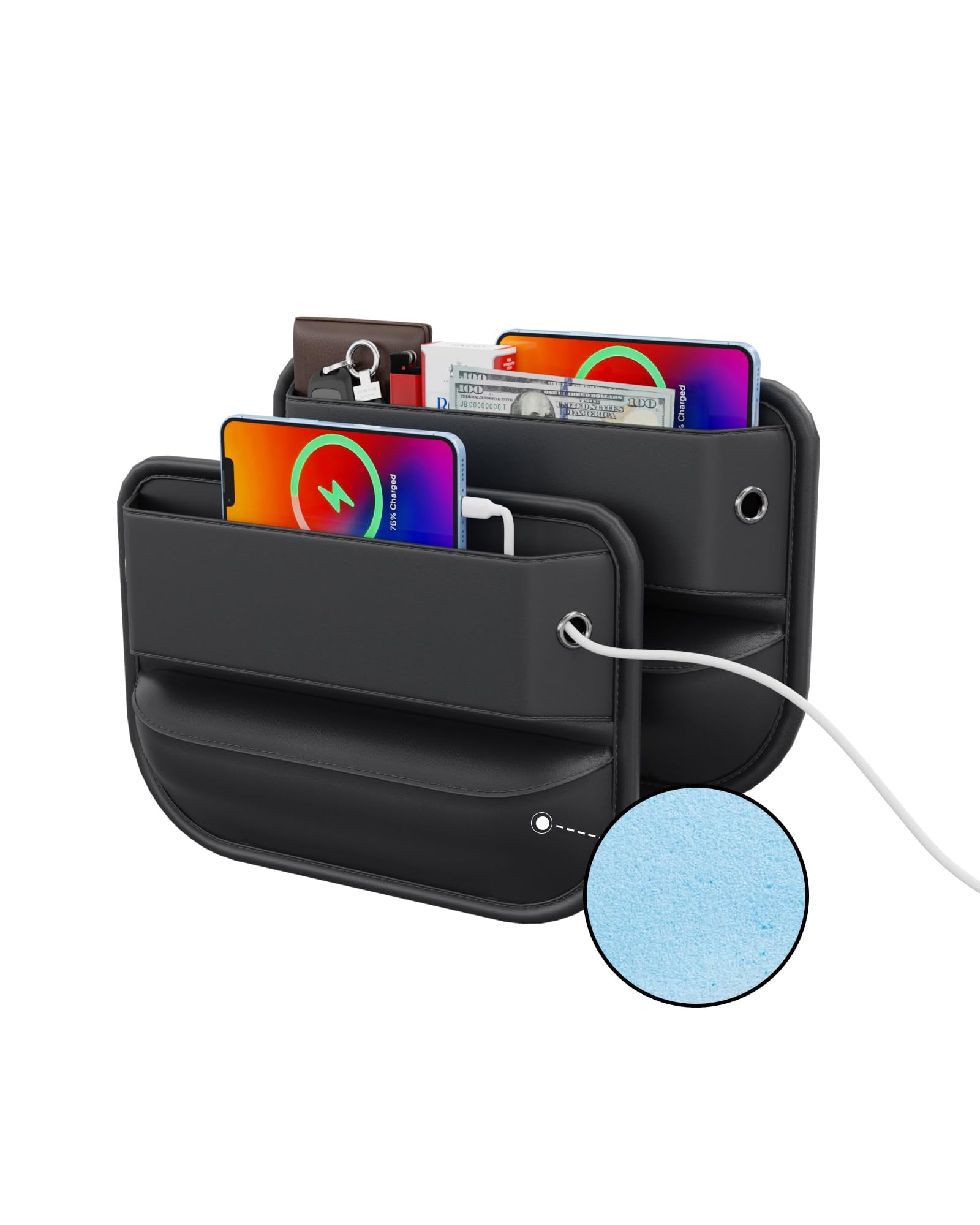 KY Wanfuder Car Seat Gap Filler Leather Car Box Organizers and Storage ...