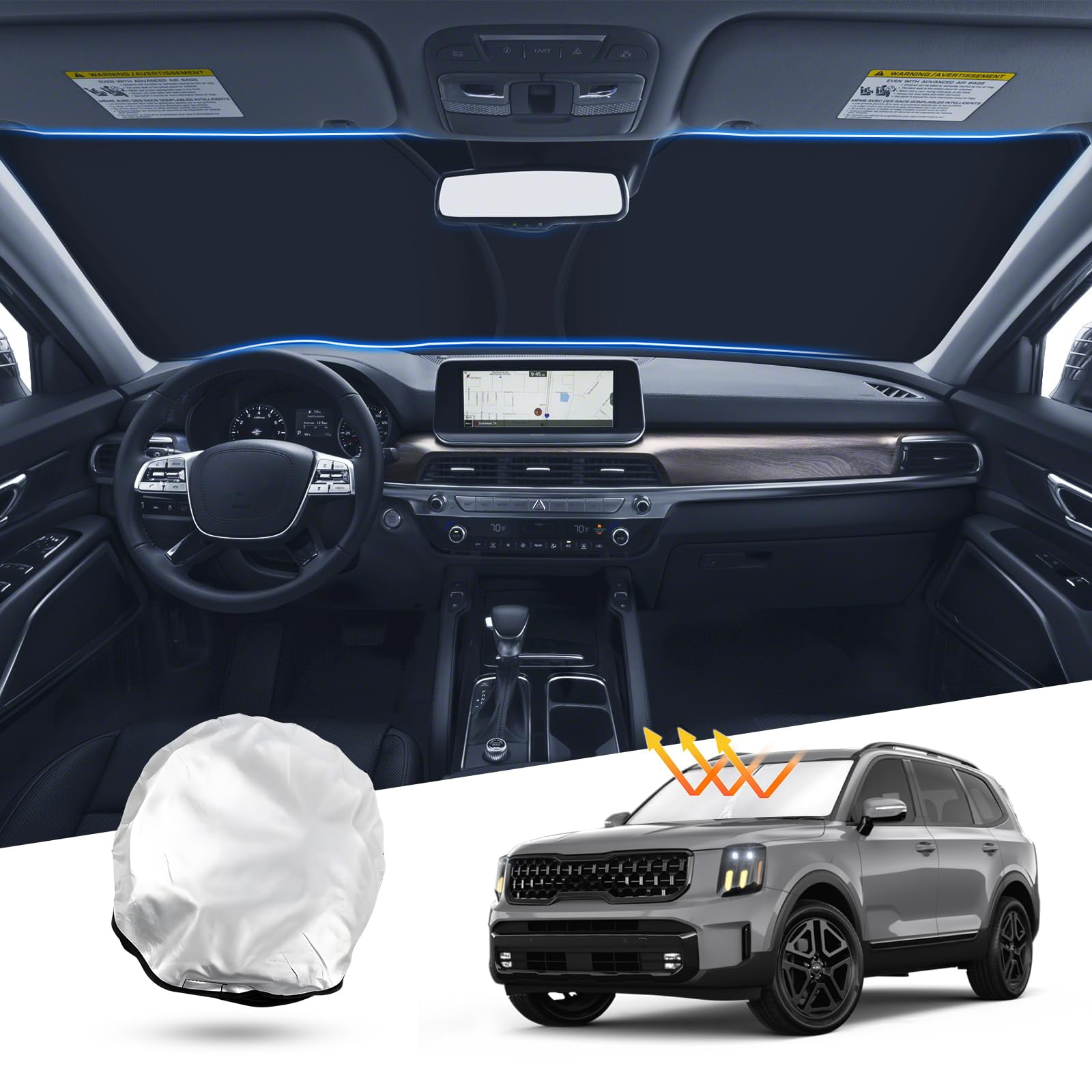 KY Windshield Sun Shade for 2016-2024 2025 Honda Pilot Accessories ...