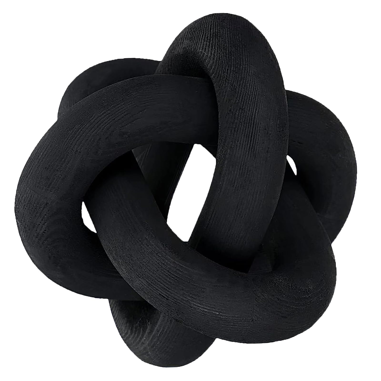 KY Wood Knot Chain Link Decor - 3 Link Boho Wooden Hand Carved ...