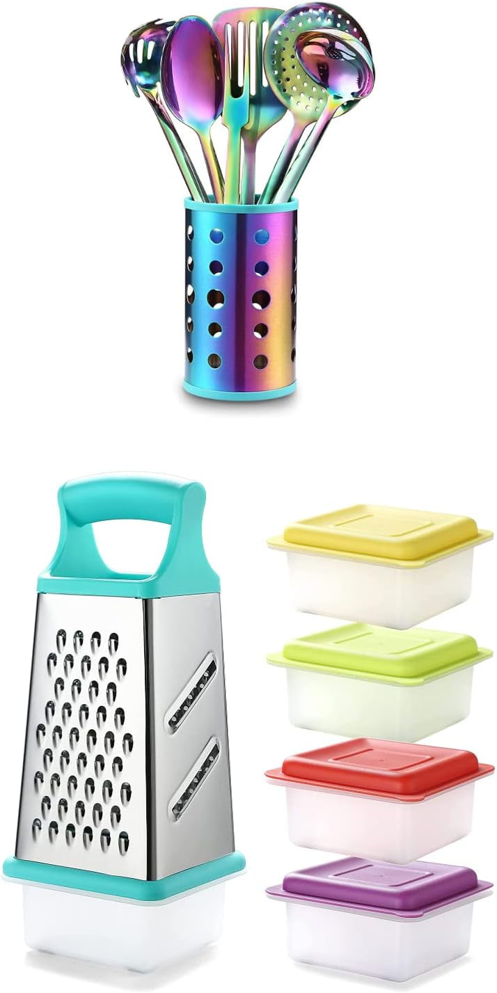 KYA52B 7 PCS Stainless Steel Cooking Utensils Sets with Titanium Plated ...