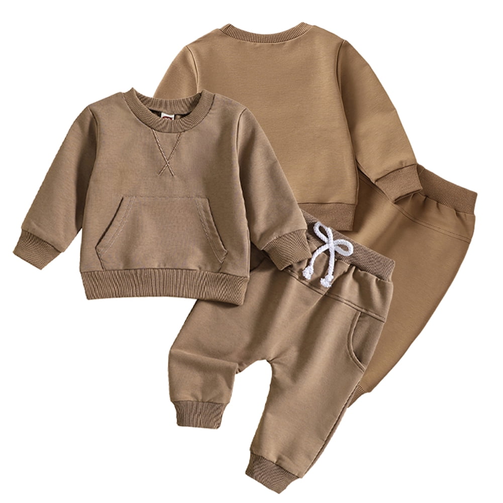 KYAIGUO 0-3T Infant Toddler Girls Boys Sweatshirt Outfit, 2PCS Baby ...