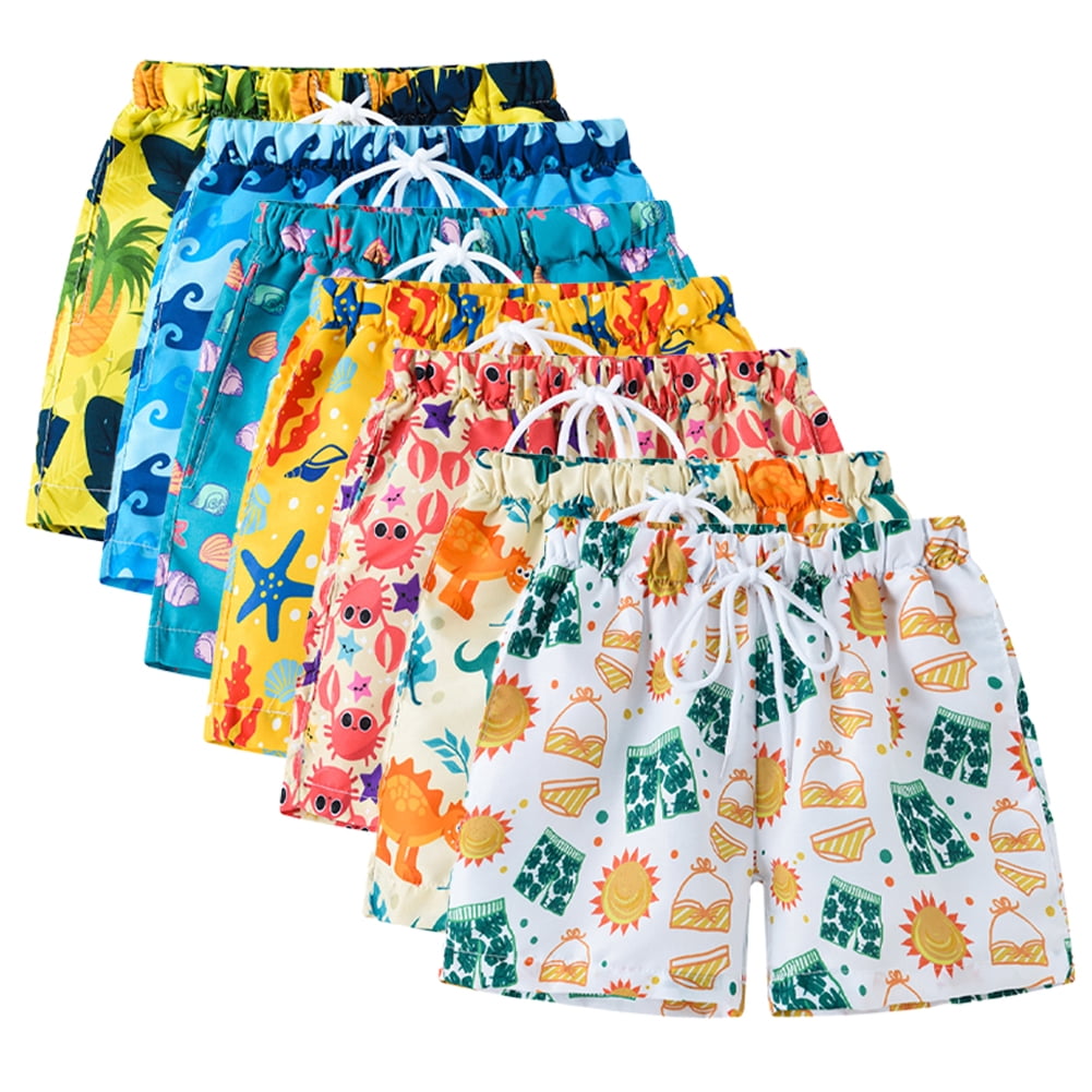 KYAIGUO 2-8T Boys Girls Summer Swimwear Shorts for Kids Baby Prints ...
