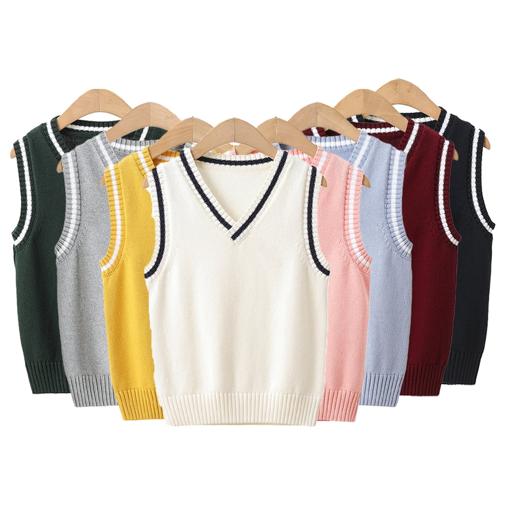 KYAIGUO Boys and Toddlers' V-Neck Sweater Vest for Girls,Comfortable ...