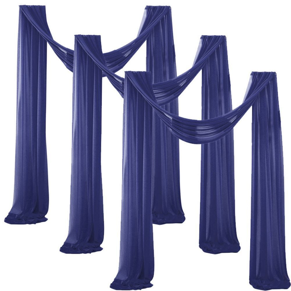 KYAIGUO 30x118inch Outdoor Wedding Arch Pearl Chiffon Veil Drape Party ...