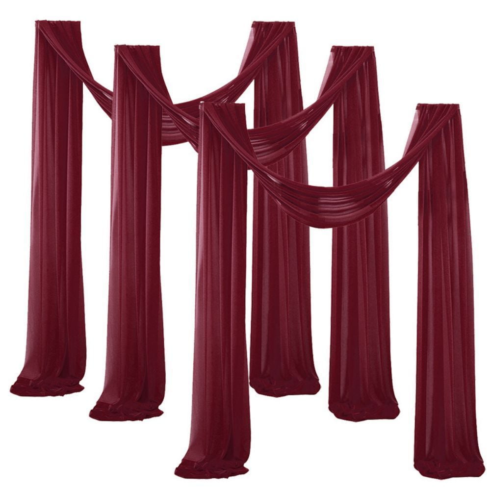 KYAIGUO 30x118inch Outdoor Wedding Arch Pearl Chiffon Veil Drape Party ...