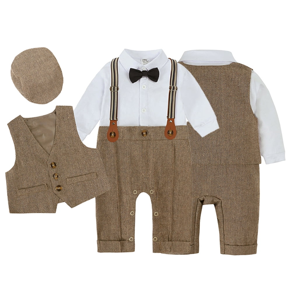 KYAIGUO 5PCS Baby Newborn Dress Outfits Suits Gentleman Bowtie Shirts ...