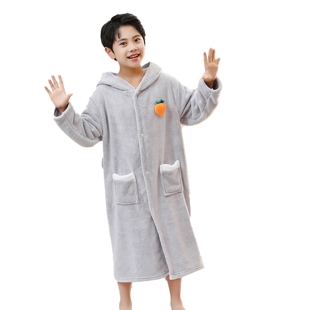 KYAIGUO 6-12Y Kids Girls Cartoon Bathrobe,Toddler Boys Skin-Friendly ...