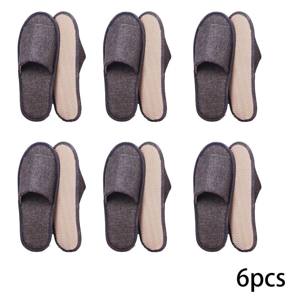 KYAIGUO 6 Pairs Open Toe Breathable Slippers Disposable Guest Slippers ...