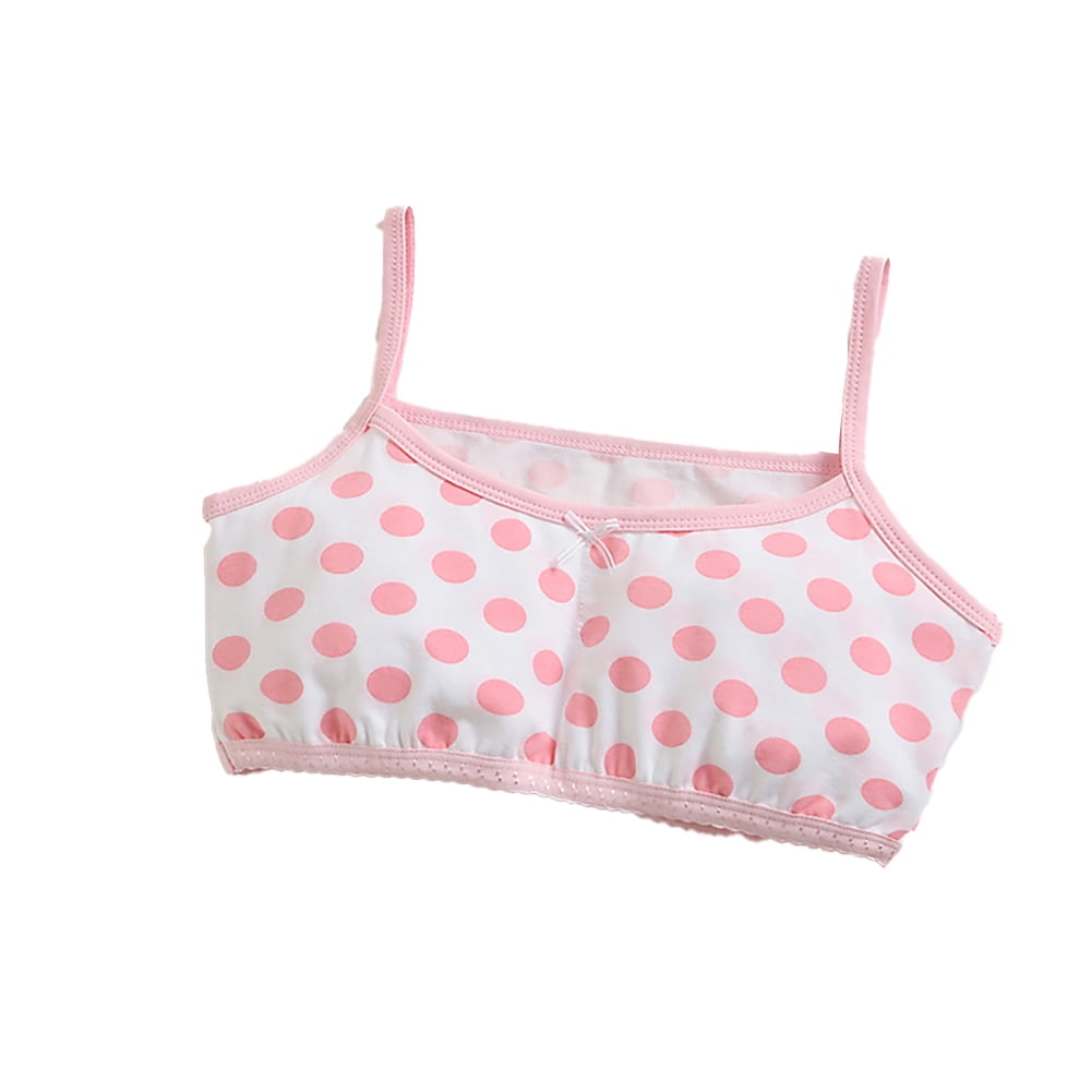 KYAIGUO 7-12T Kids Girls Trim Bralette Bra Rib Spaghetti Strpa Sleeping ...