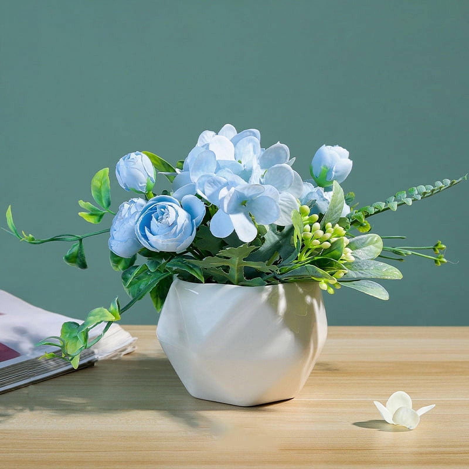KYAIGUO Artificial Ceramic Potted Plants Artificial Small Flowers for ...