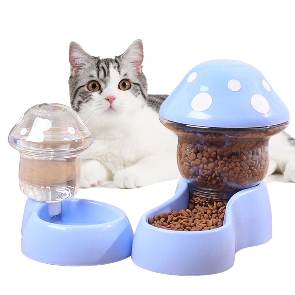 KYAIGUO Automatic Cat Dog Food Dispenser Water Dispenser Mushroom ...