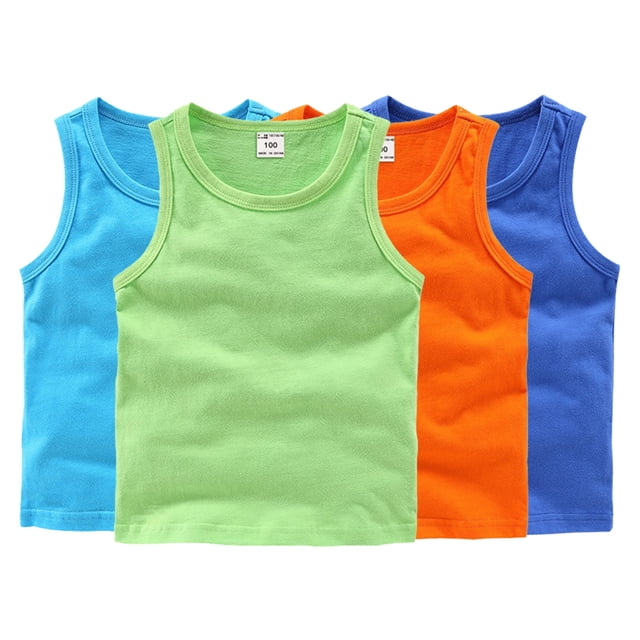 KYAIGUO Summer Sleeveless Solid Color Tank Top (Boys), Sizes 2-3 ...