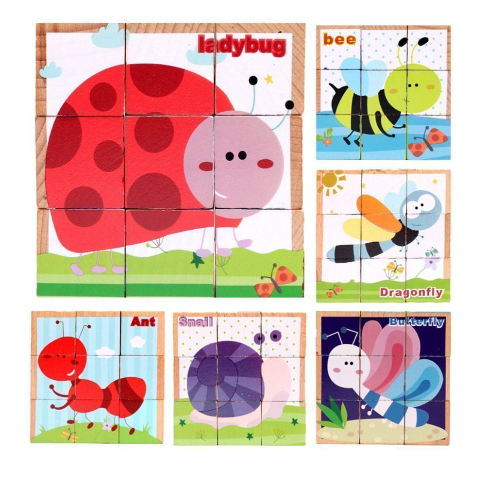 KYAIGUO Baby Puzzle Toys Toddler Wooden Blocks Puzzle Toys 3D Kids ...
