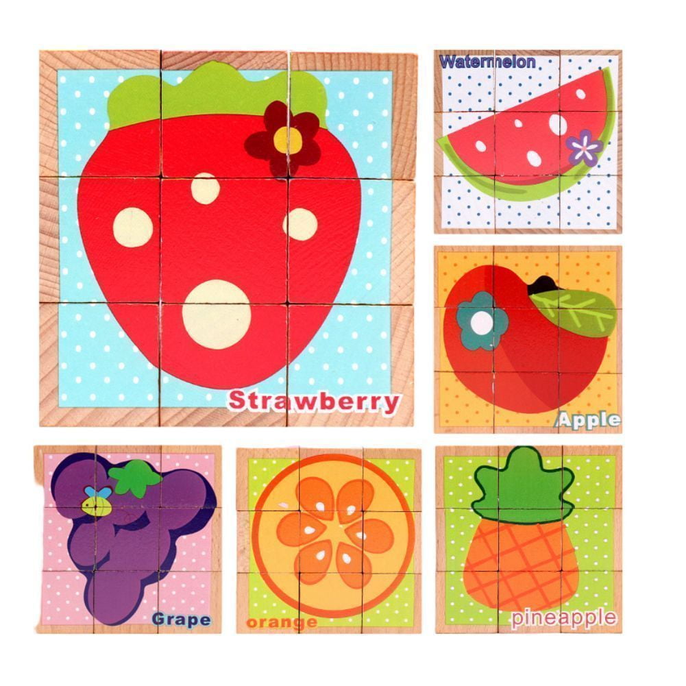 KYAIGUO Baby Puzzle Toys Toddler Wooden Blocks Puzzle Toys 3D Kids ...