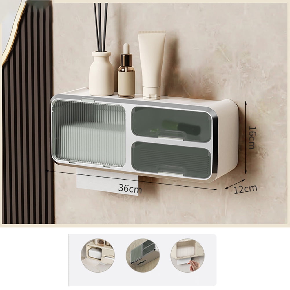 KYAIGUO Bathroom Tissue Box Napkin Storage Box Plastic Waterproof ...