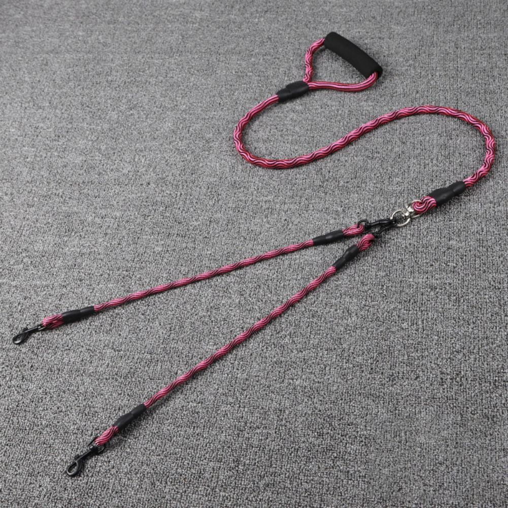 KYAIGUO Two-Color Braided Double Dog Leash for Dogs Nylon Rope, Strong ...