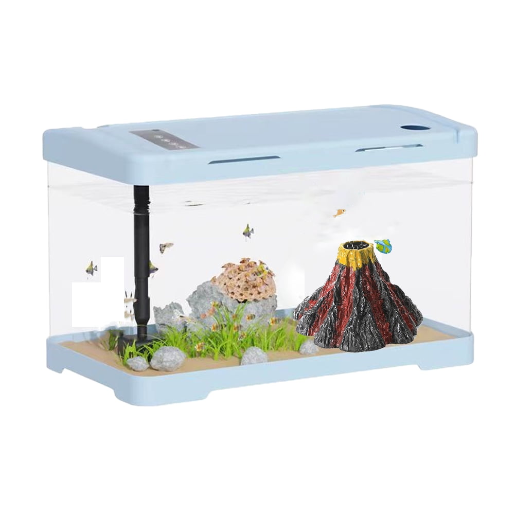 KYAIGUO Fish Tank Decor Stable Artificial Resin Volcano with Realistic ...