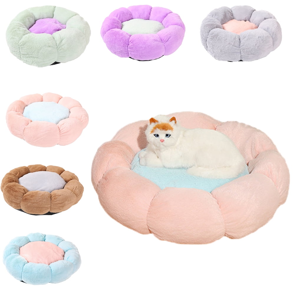 KYAIGUO Flower Squishmallow Anti-Anxiety Plush Dog Cat Bed Self Warming ...