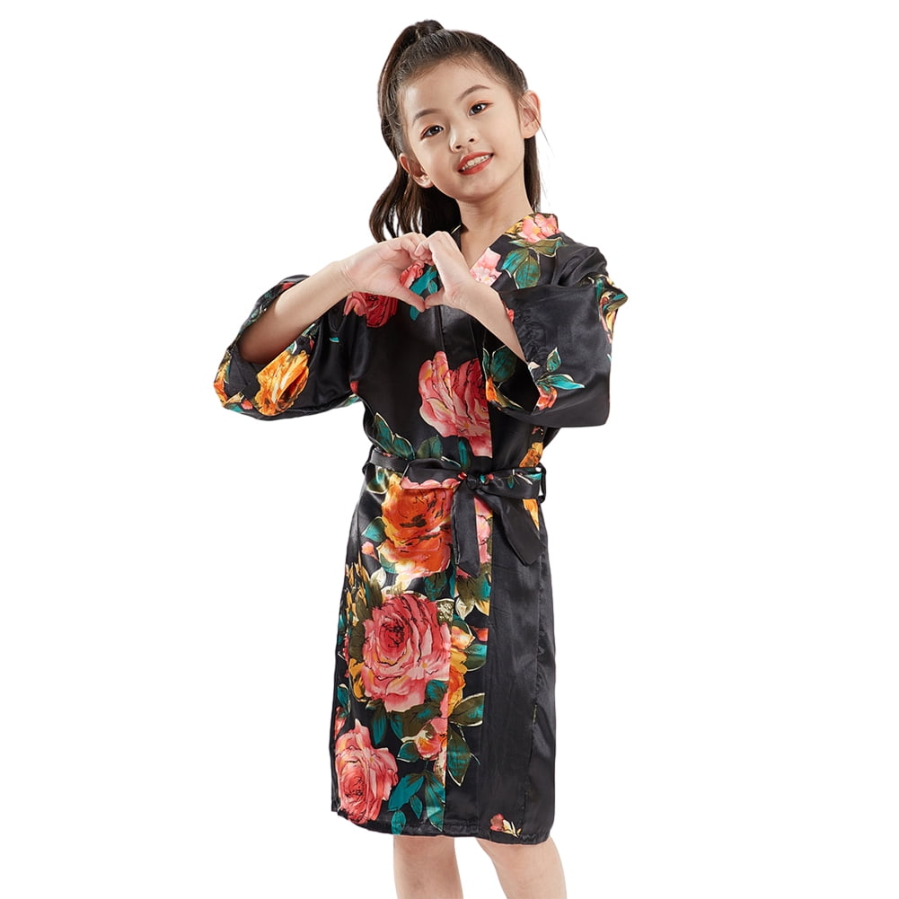 KYAIGUO Girls Silky Robes Pajamas for Kids Baby，Little Big Boys Silk ...
