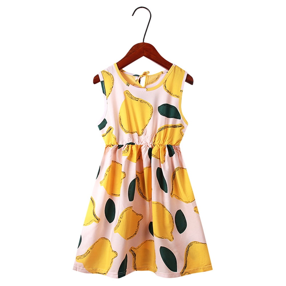 KYAIGUO Girls Sleeveless Dresses Print Dresses Summer Casual Dress Cozy ...