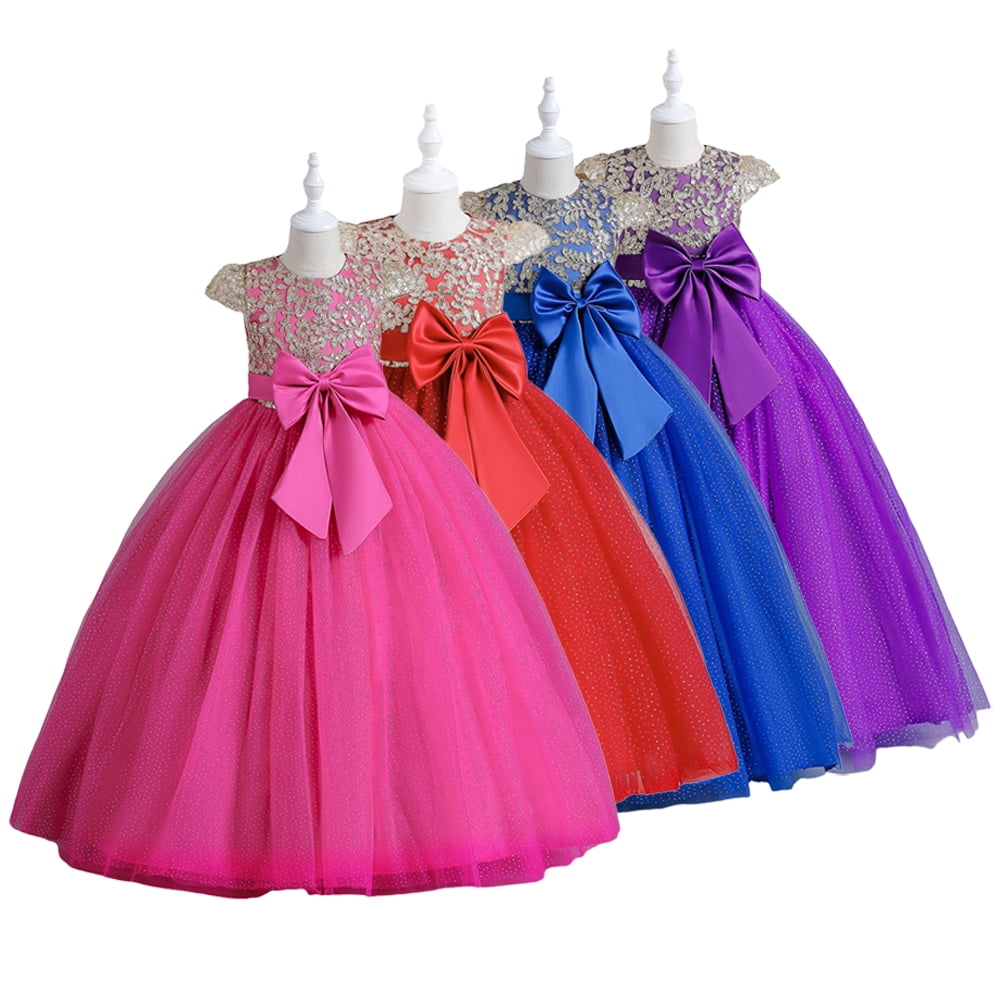 KYAIGUO Girls' Tutu Dress with Big Bow for Flower Tulle Princess Prom ...