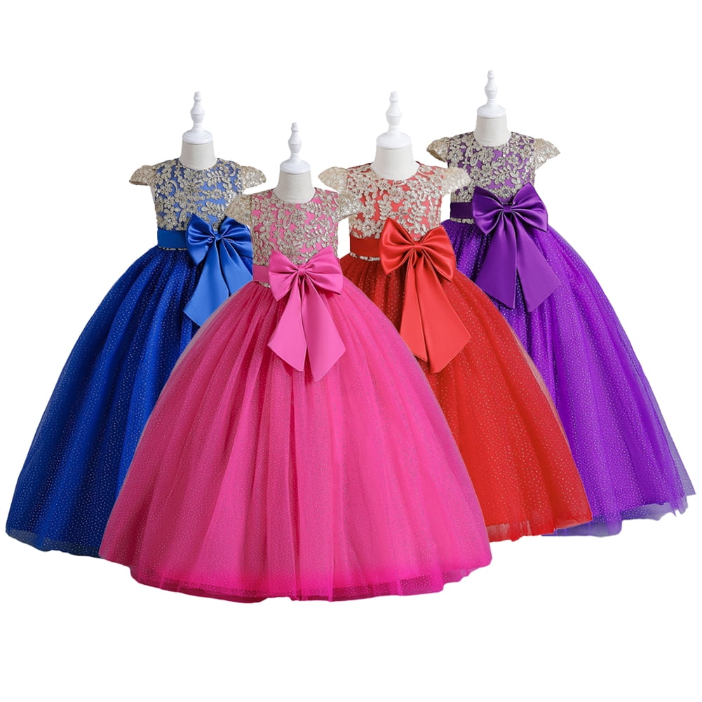 KYAIGUO Girls' Tutu Dress with Big Bow for Flower Tulle Princess Prom ...